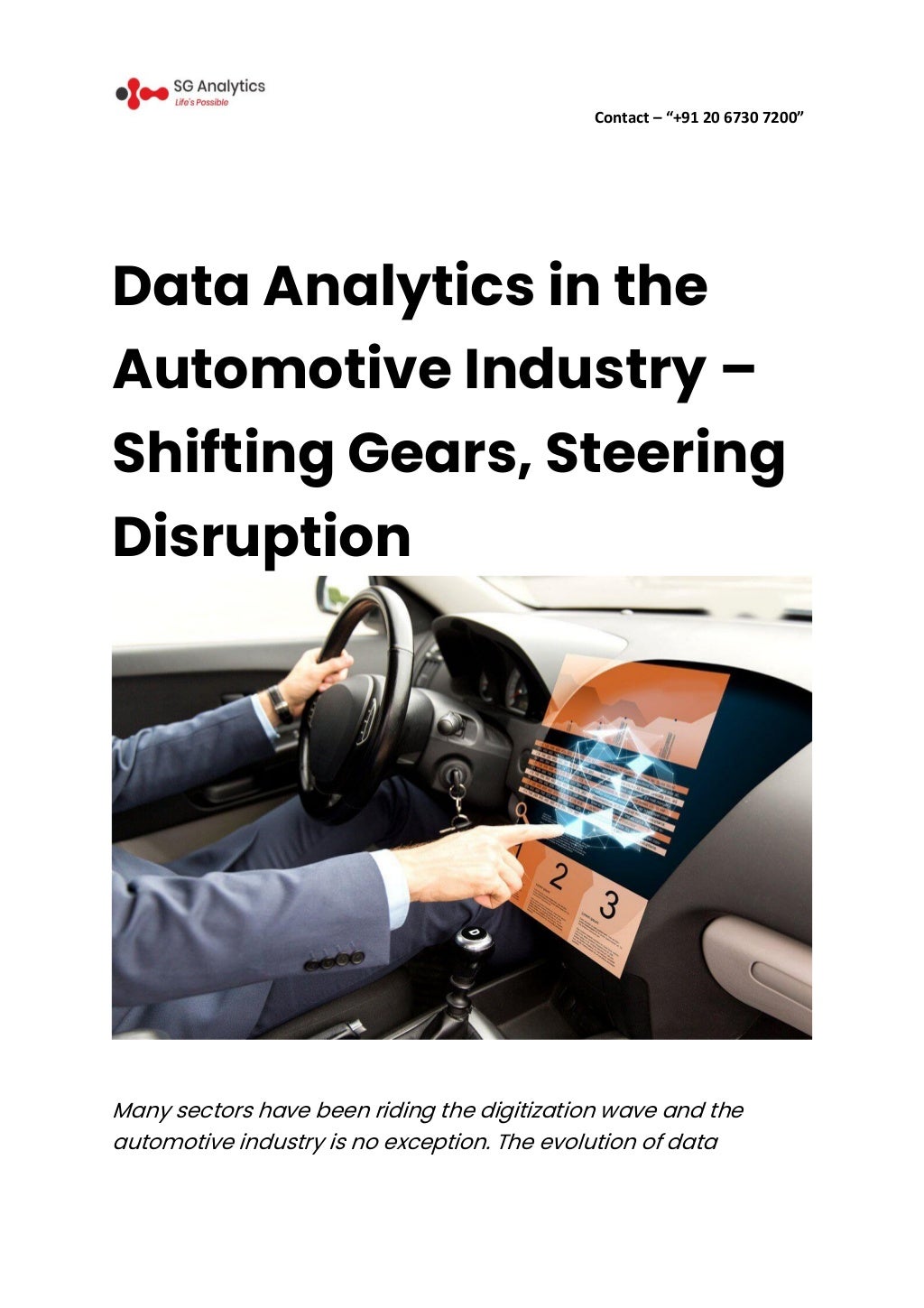 Data Analytics in the Automotive Industry – Shifting Gears, Steering ...