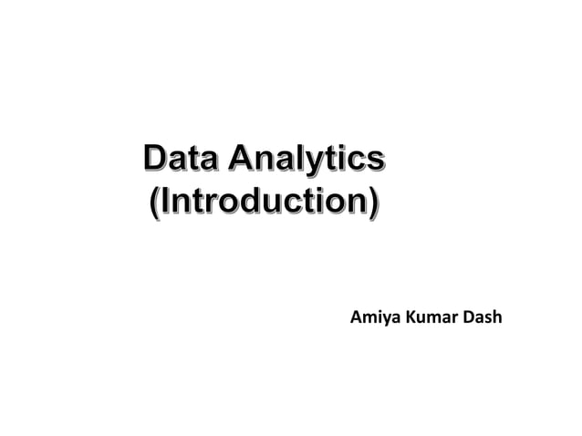 Data Analytics Introduction Ppt