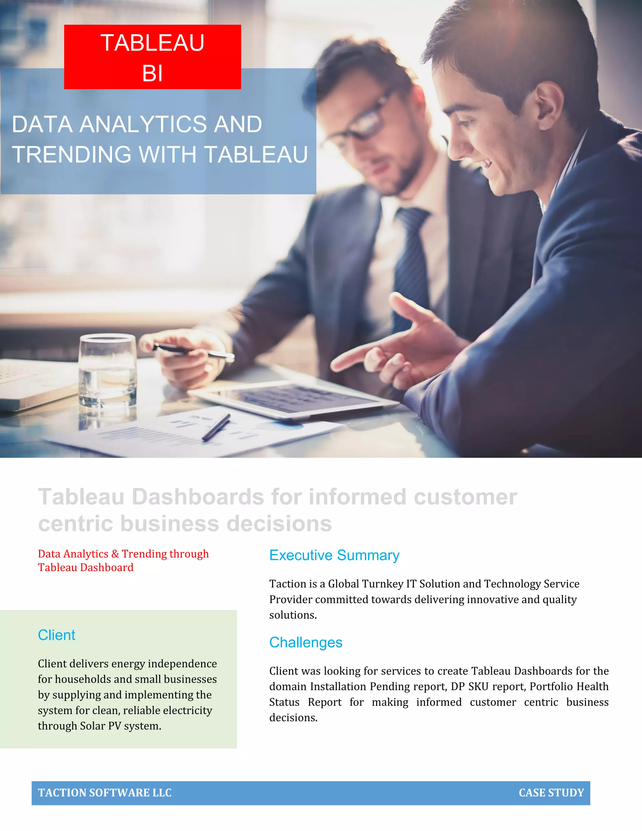 Case Study | Data Analytics & Trending with Tableau BI | PDF