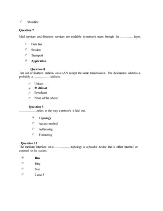 Data and computer communication exam i | DOCX