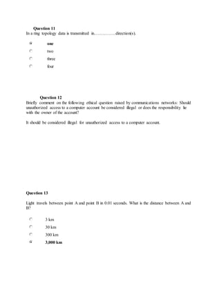 Data and computer communication exam i | DOCX