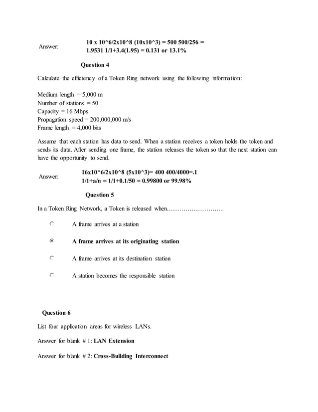 Data and computer communication exam lll | DOCX | Computer Networking | Computing