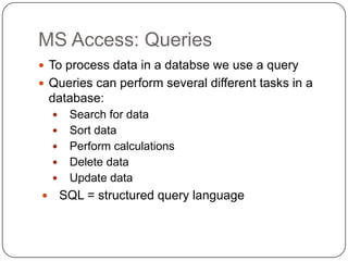 ITGS - Data And Databases | PPT
