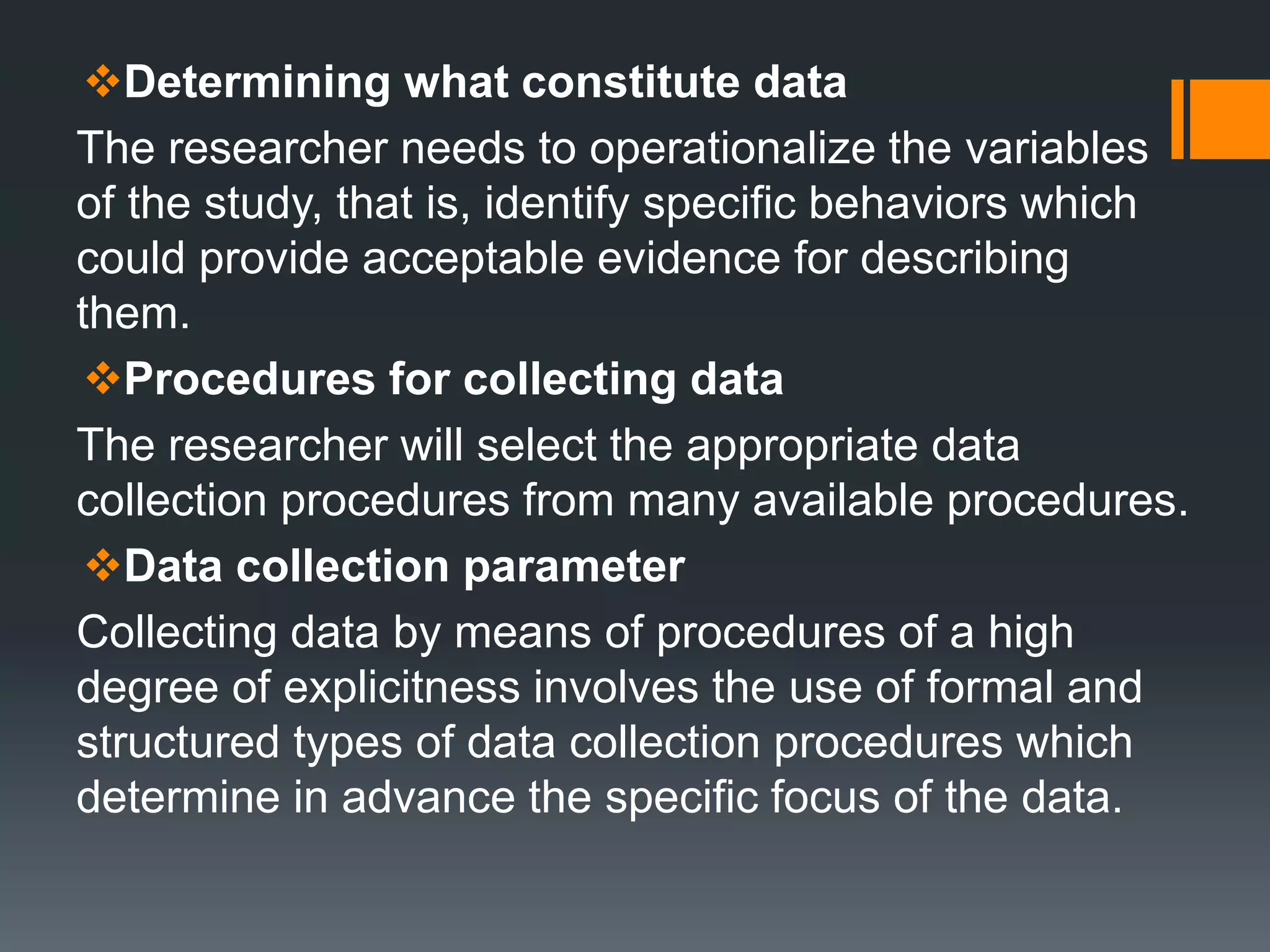 Data and data collection procedures | PPTX
