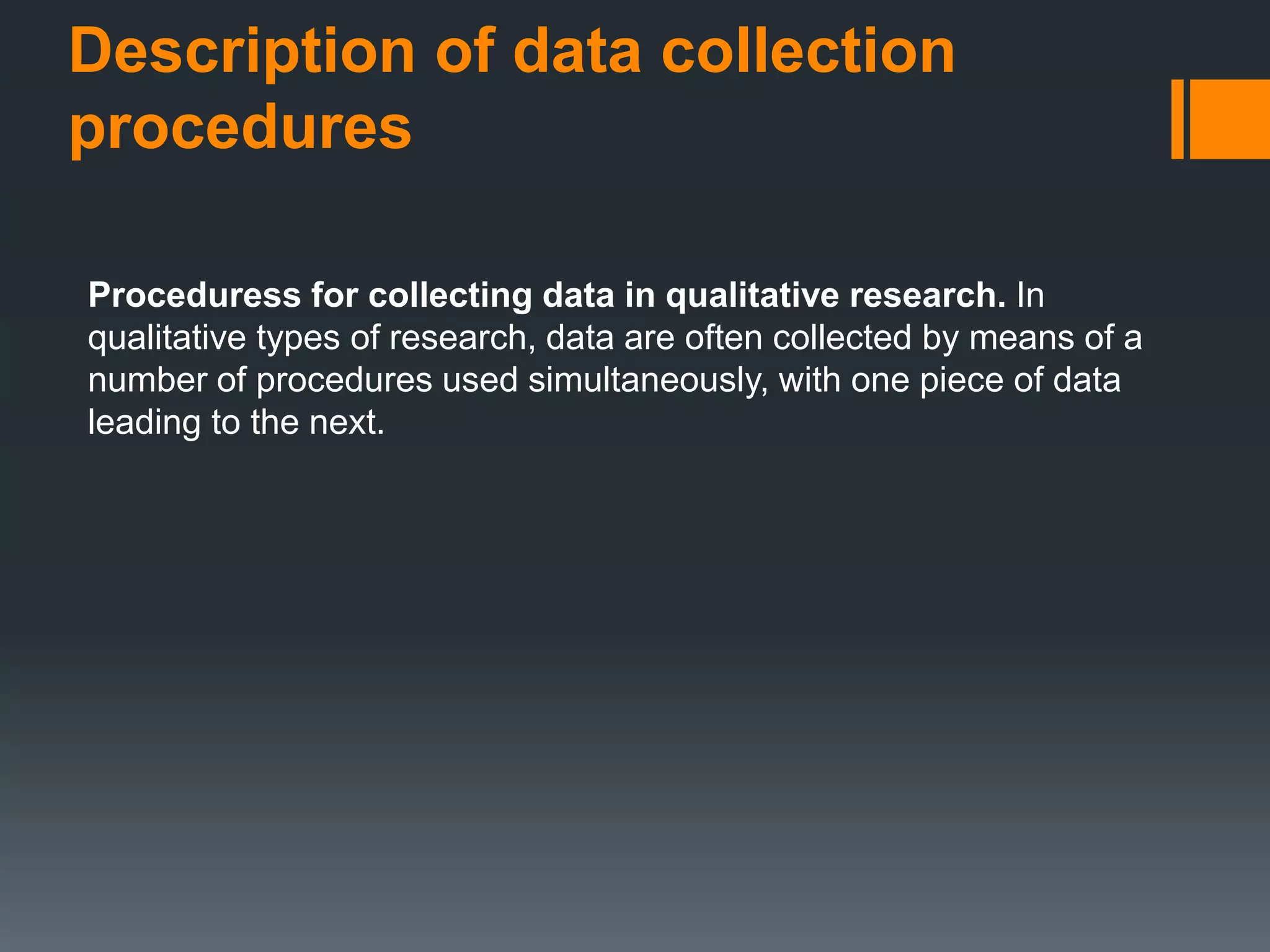 Data and data collection procedures | PPTX