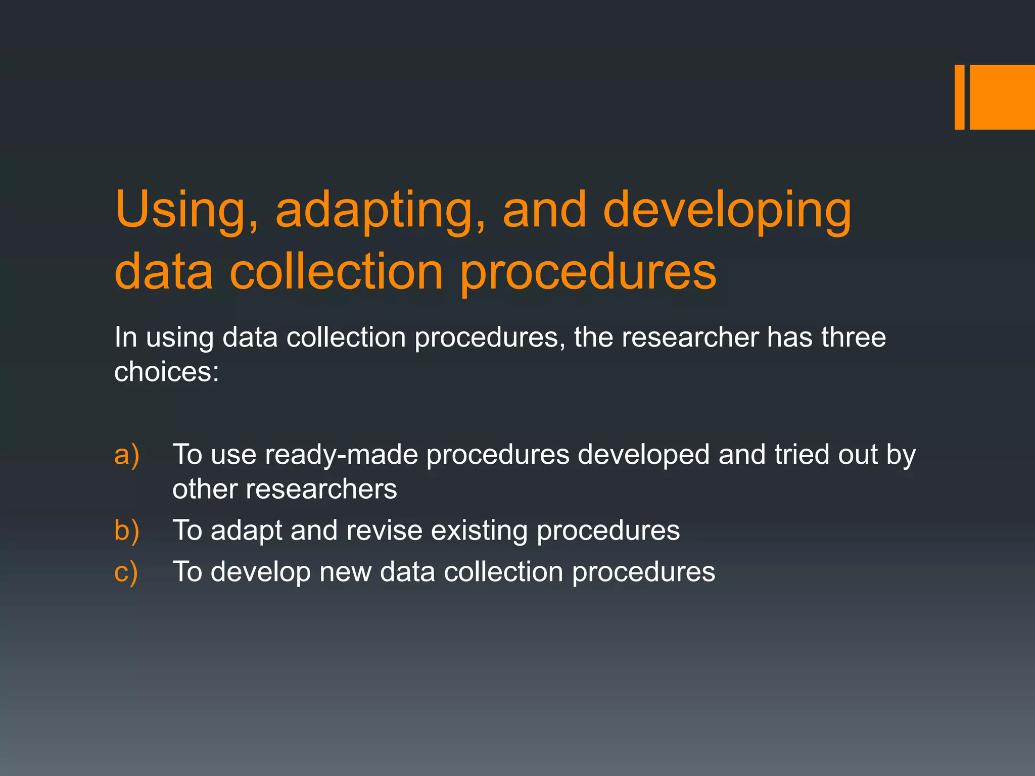 Data and data collection procedures | PPTX
