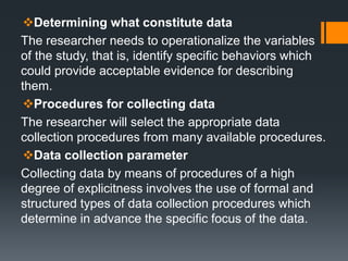 Data and data collection procedures | PPTX