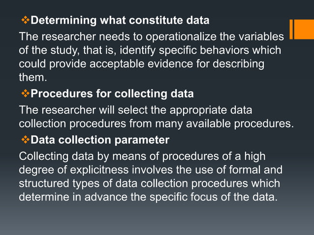 Data and data collection procedures | PPTX