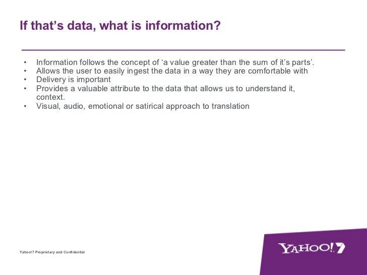 Data and information