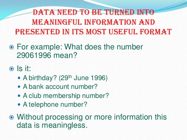 Data and information