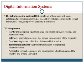 Data and information in digital organisation | PPT