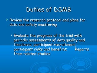 Data and safety monitoring boards | PPT