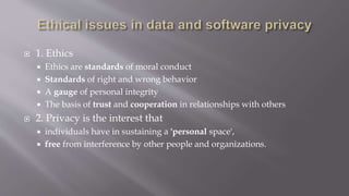 Data and software privacy | PPT