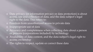 Data and software privacy | PPT