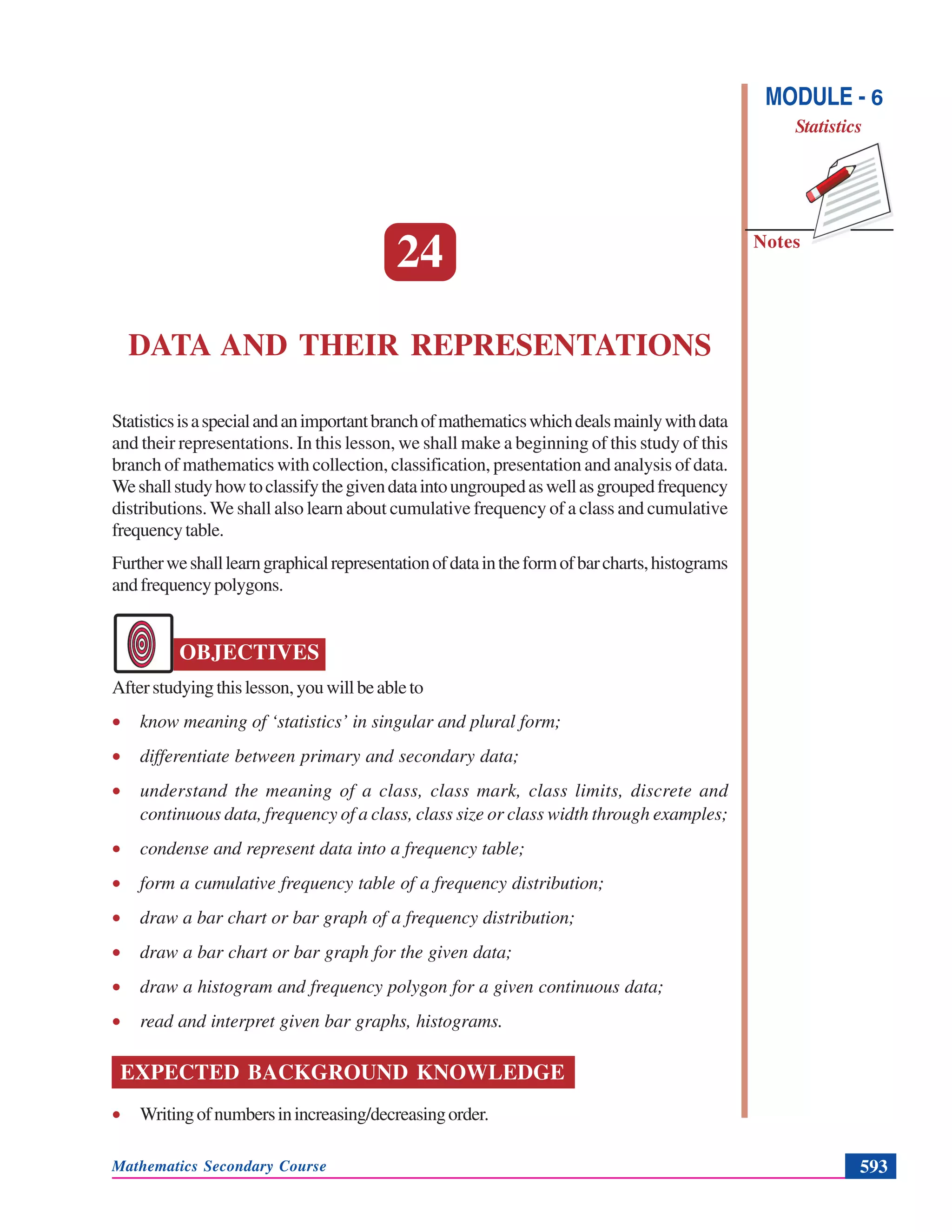 Data and their representations - statistics | PDF