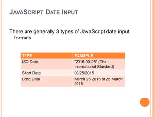 Data and time | PPTX | Web Development | Internet