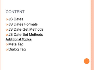 Data and time | PPTX | Web Development | Internet