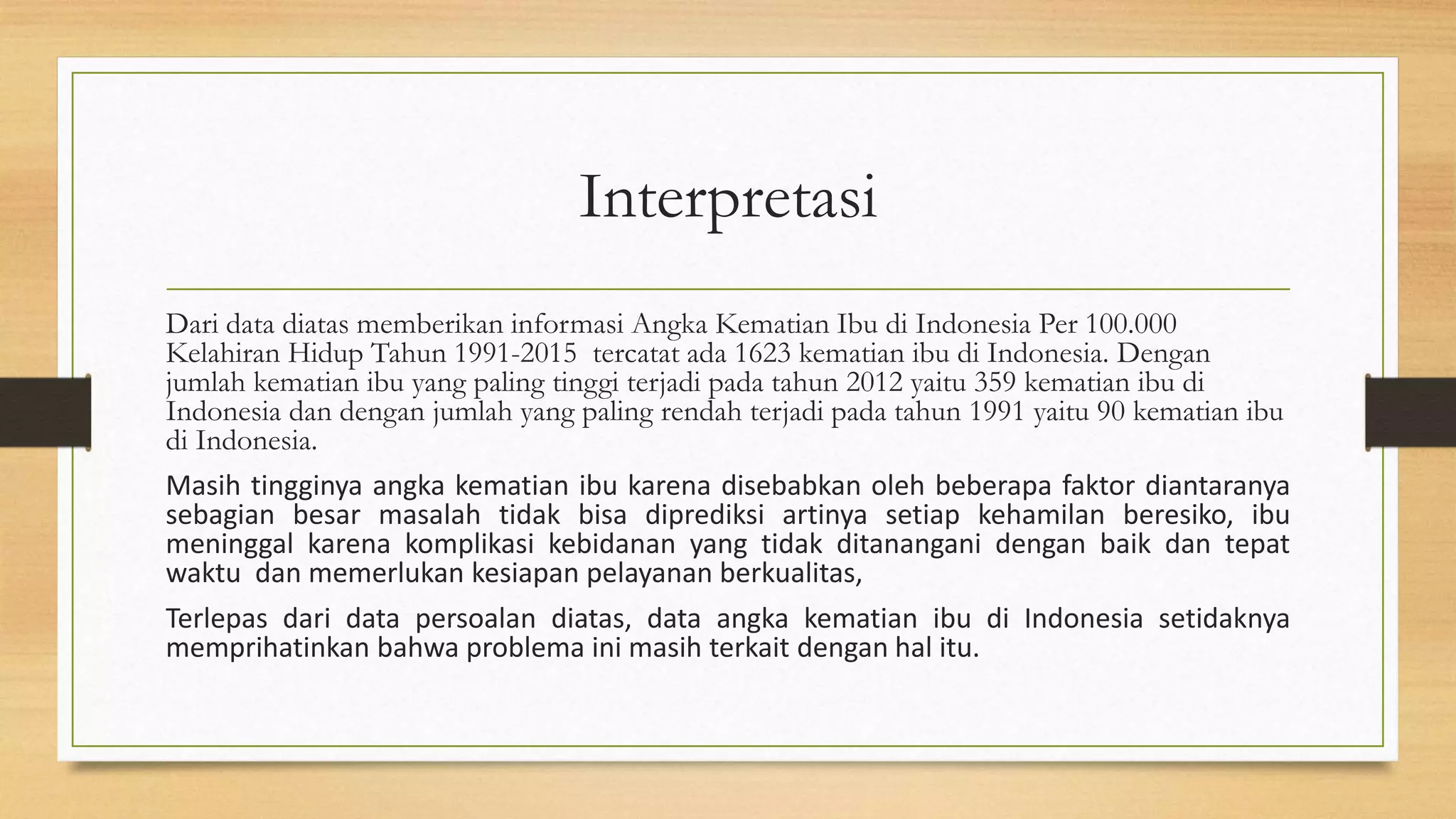 Data angka kematian ibu di indonesia per 100 | PPTX