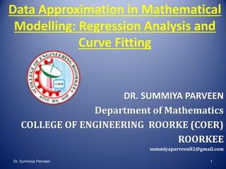 Data Approximation in Mathematical Modelling Regression Analysis and Curve Fitting | PPT