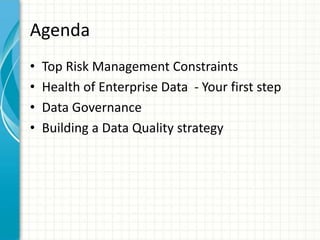 Data architecture around risk management | PPTX