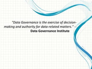 Data architecture around risk management | PPTX