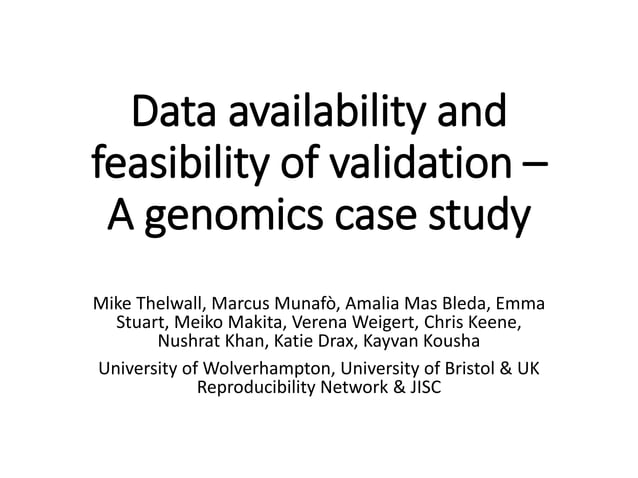 Data availability Study | PPT