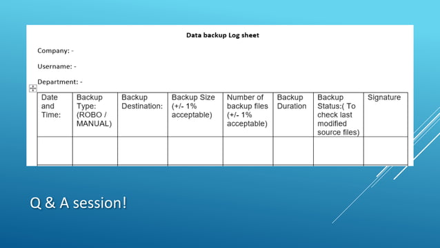 Data backup and recovery process | PPT