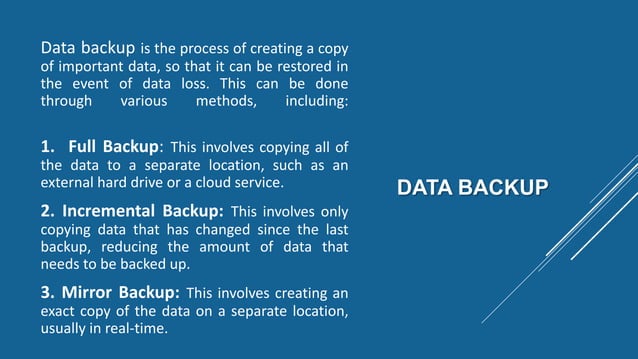 Data backup and recovery process | PPT