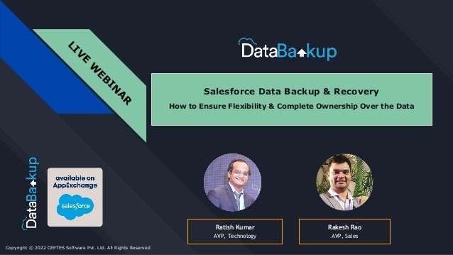 Webinar Presentation Salesforce Data Backup And Recovery How To Ensure