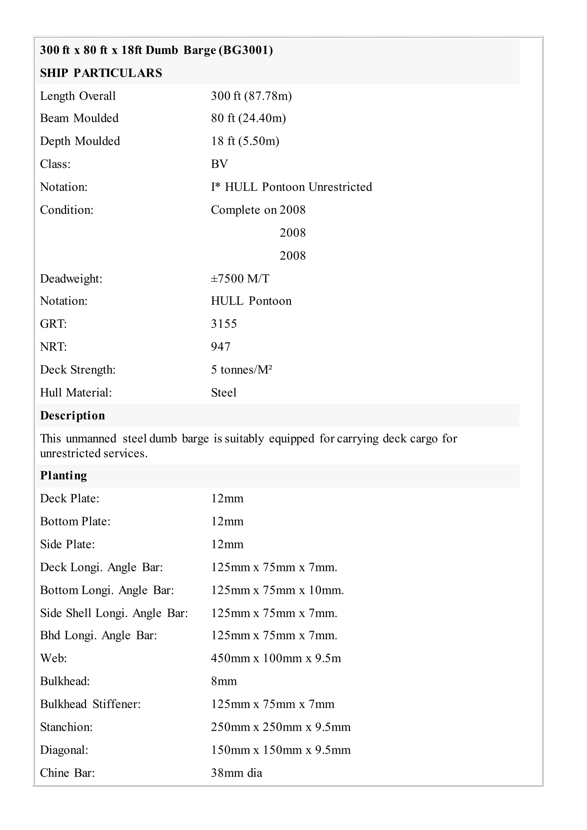 Data barge 300ft | DOCX