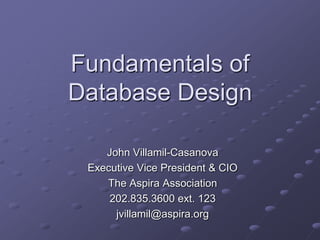 Fundamentals of Database Design | PPTX