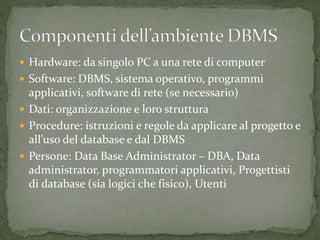 Database - Appunti teorici | PPTX