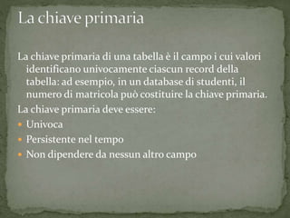 Database - Appunti teorici | PPTX