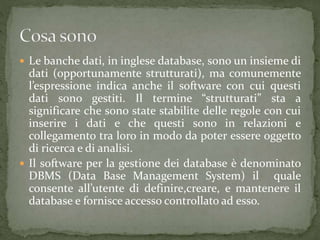 Database - Appunti teorici | PPTX