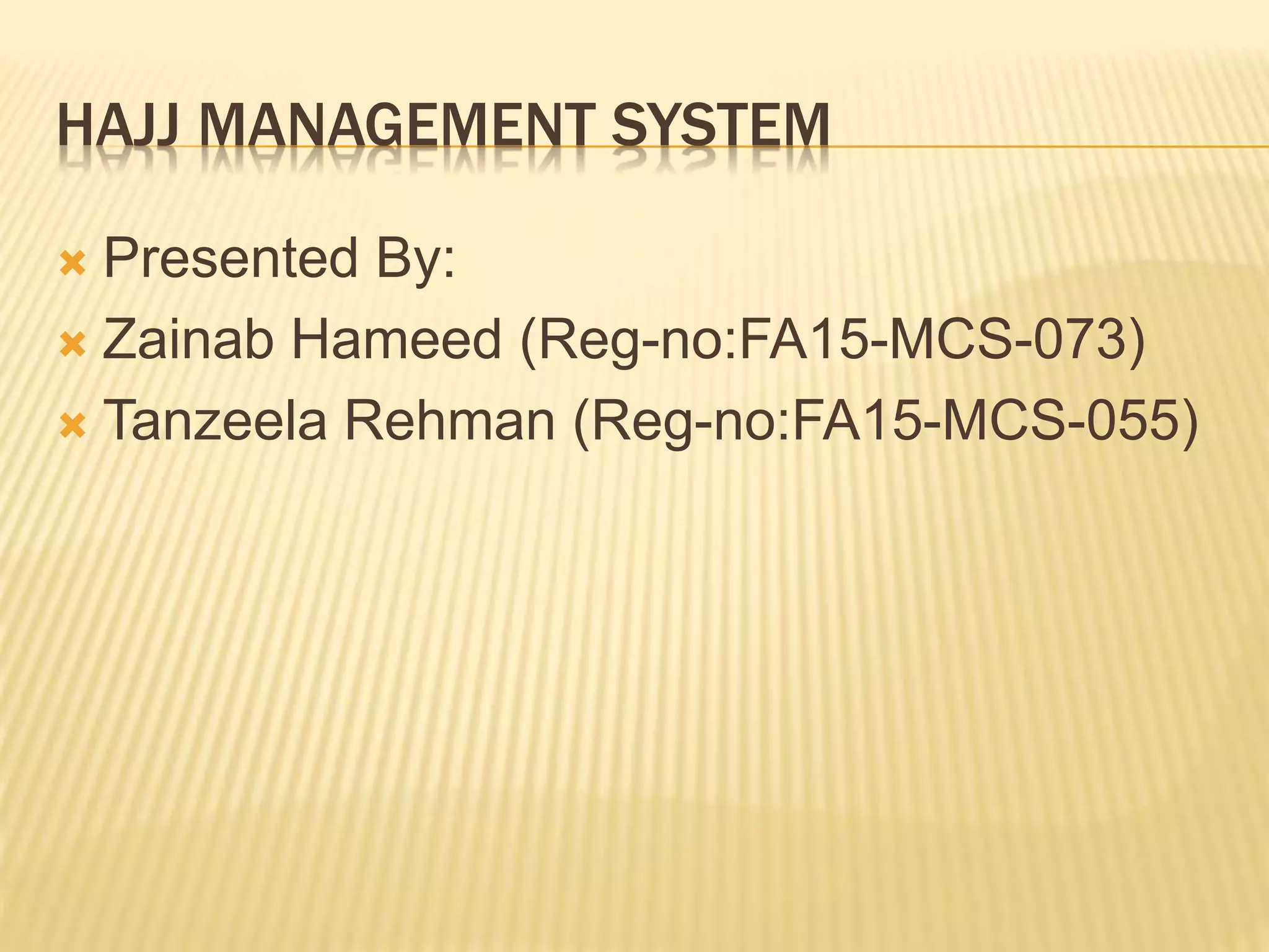 Hajj Management system with ERD | PPTX