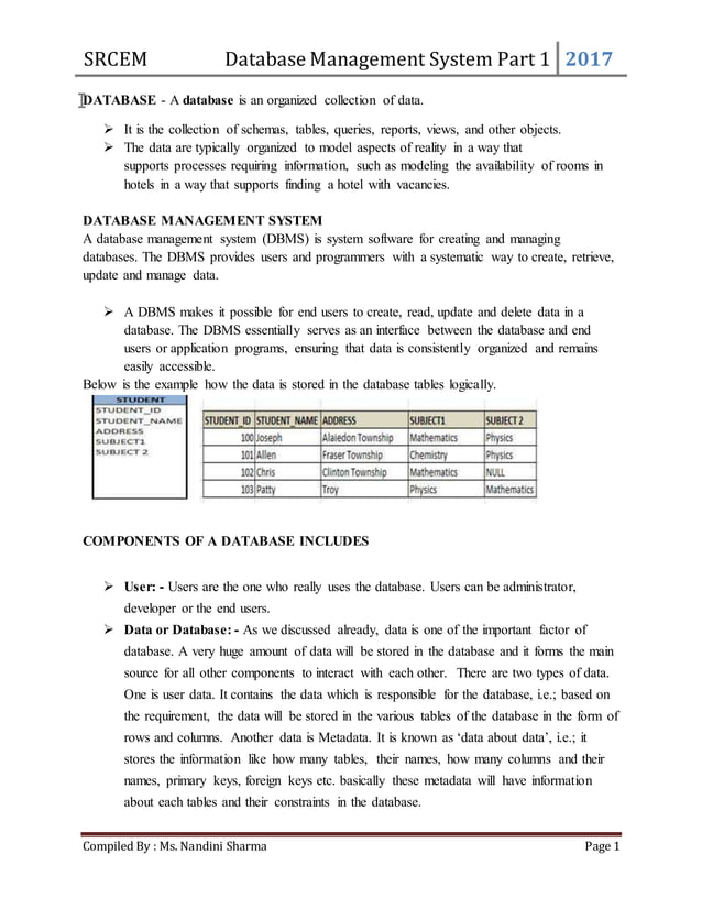 Database Management System | DOCX