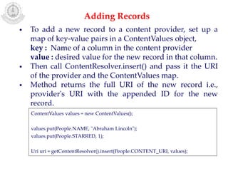 Android Database | PPT