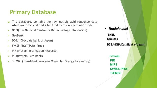 Database in bioinformatics | PPTX