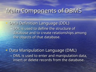 Comprehensive Overview of Databases and Database Management Systems | PPT