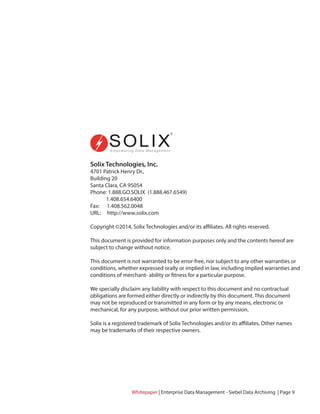 Database Archiving: The Key to Siebel Performance | PDF