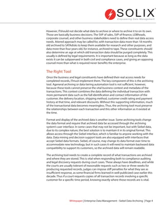 Database Archiving: The Key to Siebel Performance | PDF