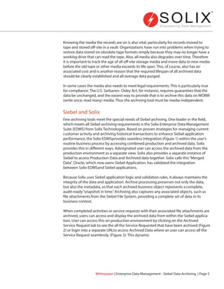 Database Archiving: The Key to Siebel Performance | PDF