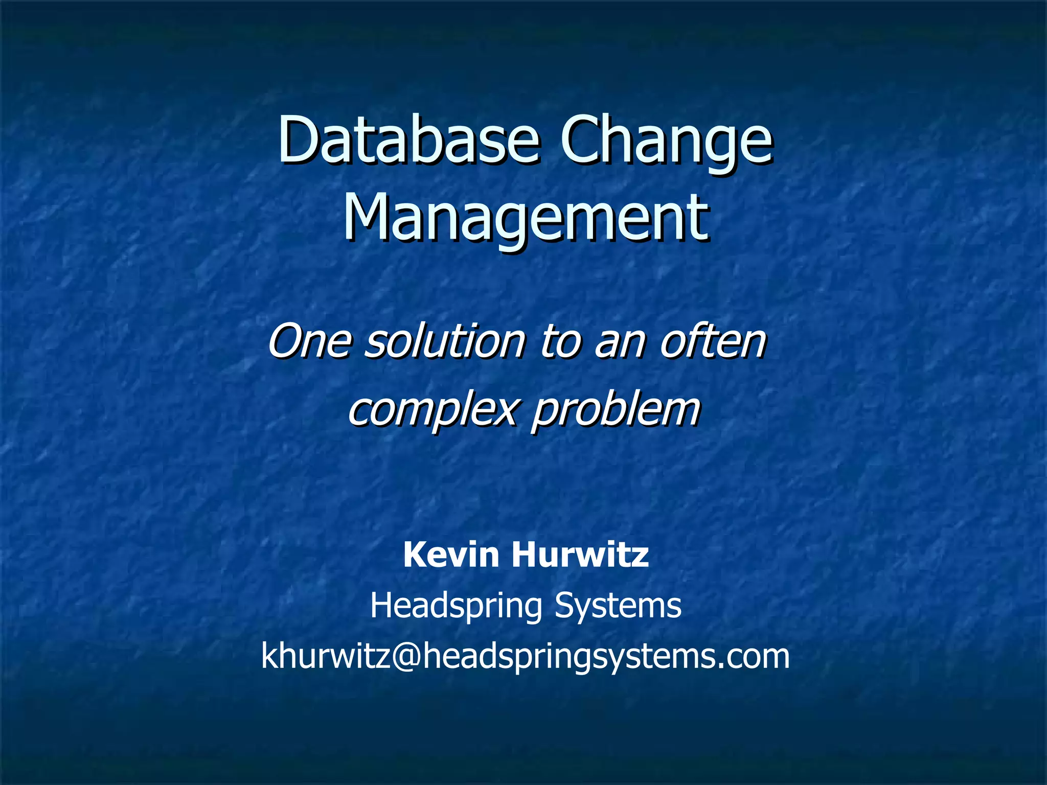 Database Change Management | PPT