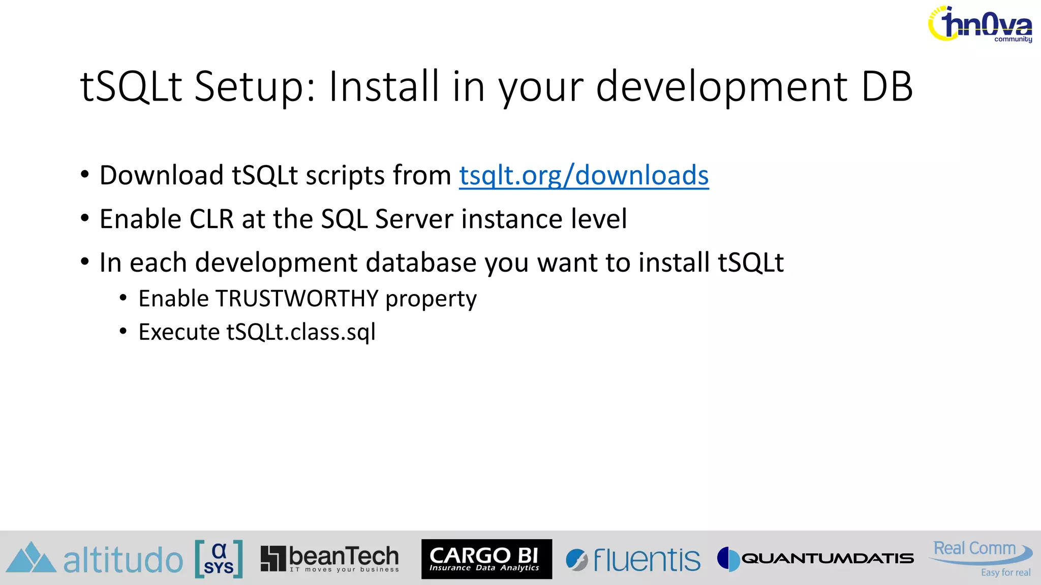 Database development unit test with tSQLt | PPT