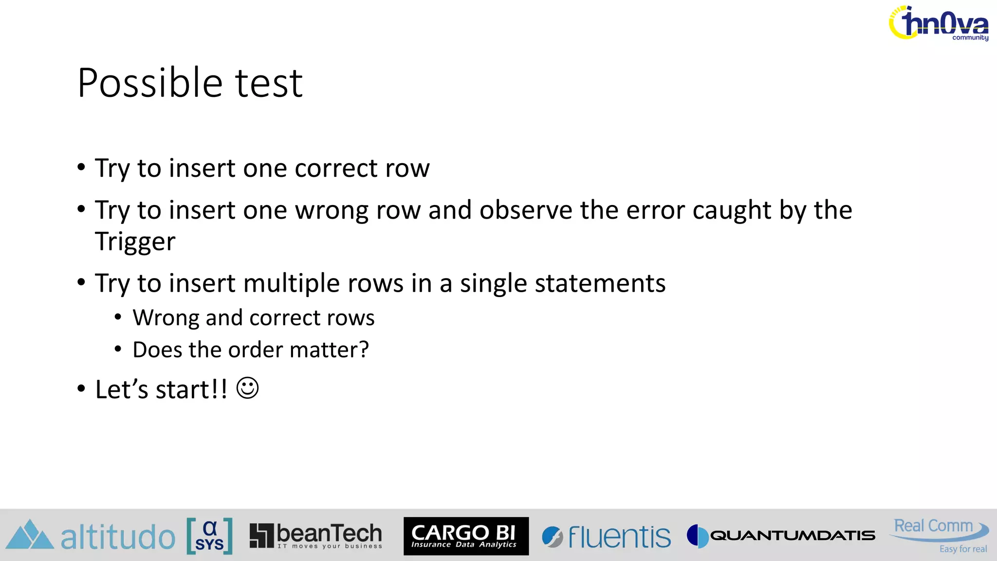 Database development unit test with tSQLt | PPT