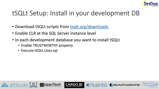 Database Development Unit Test With Tsqlt Ppt