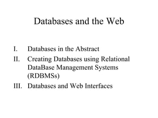 Database driven web pages | PPT