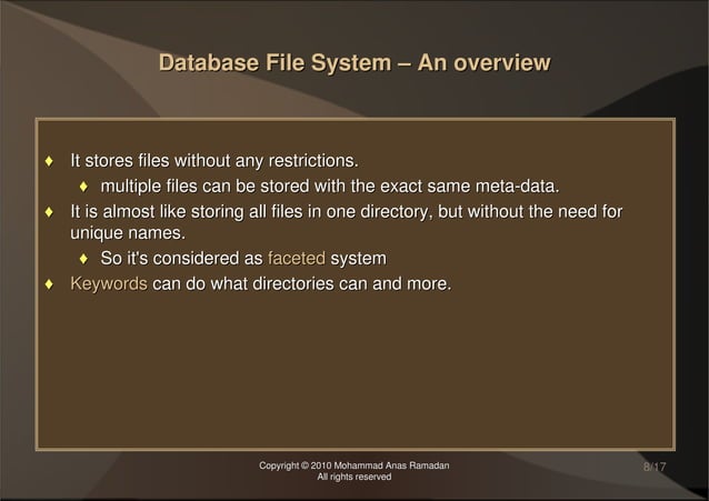 Database File System | PPT
