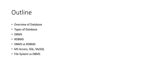 Database lecture 1 | PPTX | Databases | Computer Software and Applications