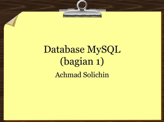 Database MySql | PPT